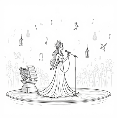 Download The Muse Sings on Alfey's Stage Coloring Page – Free for Kids ...